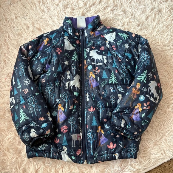 Disney | Jackets & Coats | Disney Elsa Frozen Puffer Jacket Coat 56 ...